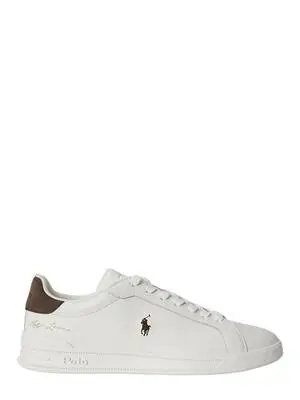 Ralph Lauren Heritage Court Ii Leather Sneakers - Deckwash White/chocolate