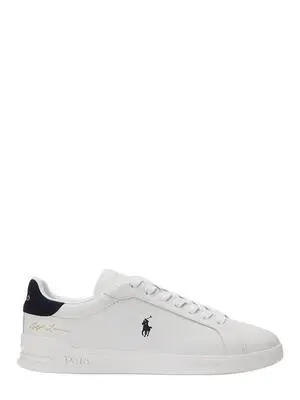 Ralph Lauren Heritage Court Ii Leather Sneakers - White/hunter Navy