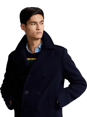 Ralph Lauren Polo Wool-blend Melton Peacoat - Navy