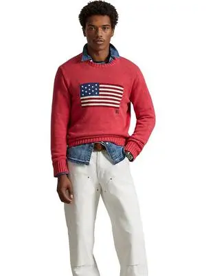 Ralph Lauren The Iconic Flag Sweater - Red Topaz Heather