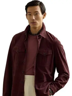 Ralph Lauren Suede Overshirt - Red Mahogany