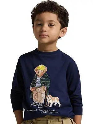 Ralph Lauren Polo Bear Cotton Long-sleeve Tee - Refined Navy