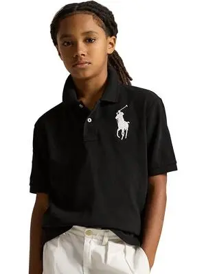 Ralph Lauren Big Pony Cotton Mesh Polo Shirt - Polo Black/white