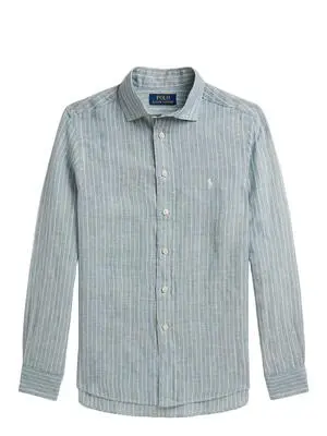 Ralph Lauren Striped Linen Shirt - Blue/cream