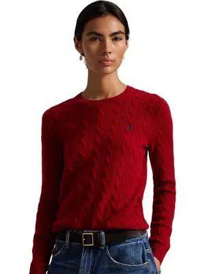 Ralph Lauren Cable-knit Wool-cashmere Sweater - Fireside Red