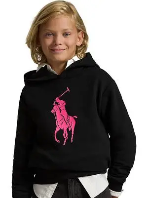 Ralph Lauren Pink Pony Fleece Hoodie - Black