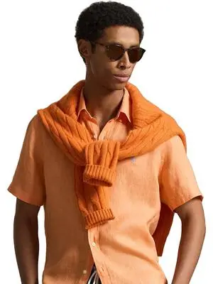Ralph Lauren Classic Fit Linen Shirt - Pompano Orange