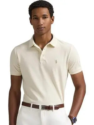 Ralph Lauren Custom Slim Fit Stretch Mesh Polo Shirt - Andover Cream