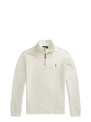 Ralph Lauren Ralph Lauren Cotton Interlock Quarter-Zip Pullover Clubhouse Cream