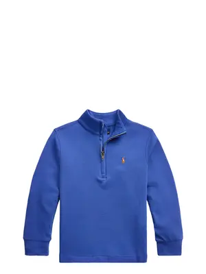 Ralph Lauren Ralph Lauren Cotton Interlock Quarter-Zip Pullover Travel Blue