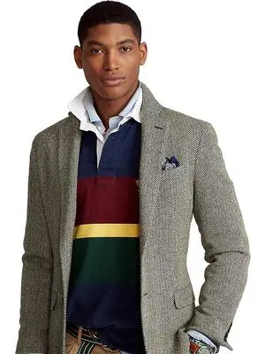 Ralph Lauren Polo Soft Tailored Herringbone Jacket - Black/cream