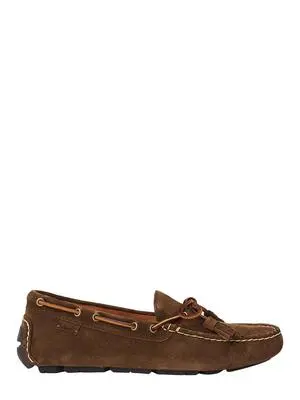Ralph Lauren Anders Tasseled Suede Driver Chocolate Brown