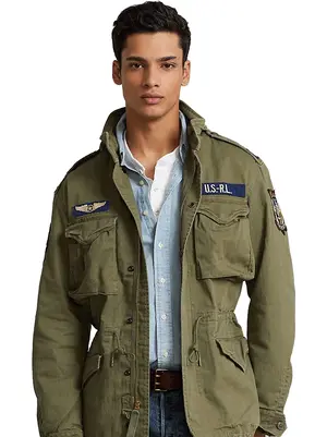 Ralph Lauren Iconic Field Jacket Soldier Olive W/ Patches