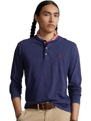 Ralph Lauren Slub Jersey Henley Shirt - Cruise Navy