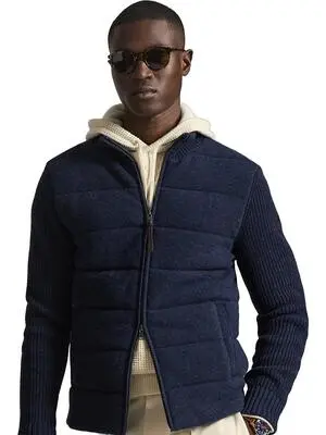 Ralph Lauren Wool-cashmere Full-zip Sweater - Indigo