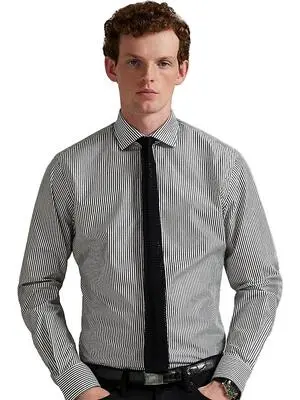 Ralph Lauren Custom Fit Striped Poplin Shirt - White/polo Black