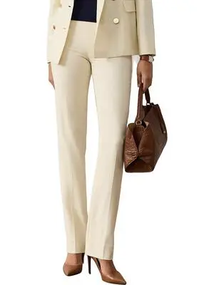 Ralph Lauren Alandra Wool Crepe Pant - Lux Cream