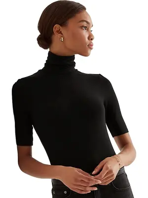 Ralph Lauren Jersey Turtleneck Top - Polo Black