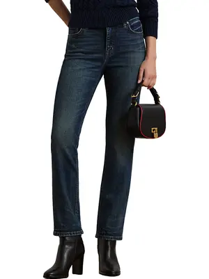 Ralph Lauren High-Rise Straight Ankle Jeans Cypress Wash