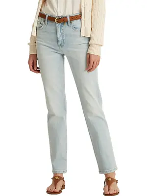 Ralph Lauren High-Rise Straight Ankle Jeans Miramar Wash