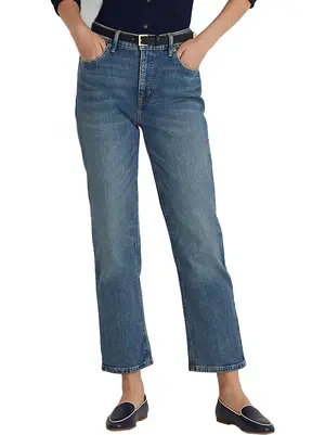 Ralph Lauren High-Rise Straight Ankle Jeans Rangeland Wash