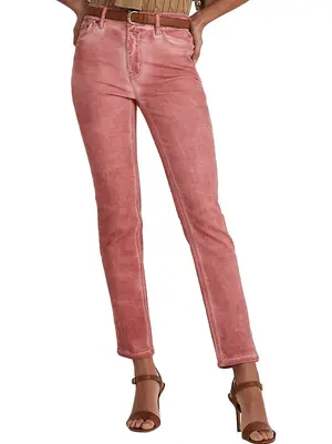 Ralph Lauren High-Rise Straight Ankle Jeans Washed Rose Wash