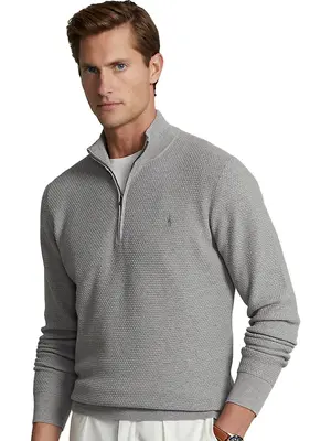 Ralph Lauren Performance Quarter-Zip Sweater Andover Heather