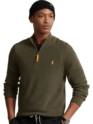 Ralph Lauren Performance Quarter-Zip Sweater Defender Green Heather