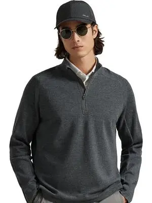 Ralph Lauren Performance Quarter-zip Sweater - Fortress Grey Heather