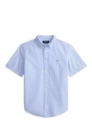 Ralph Lauren Striped Cotton Seersucker Shirt - Blue/white
