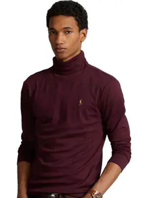 Ralph Lauren Ralph Lauren Soft Cotton Turtleneck Aged Wine Heather