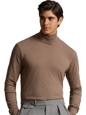 Ralph Lauren Ralph Lauren Soft Cotton Turtleneck Brown Heather