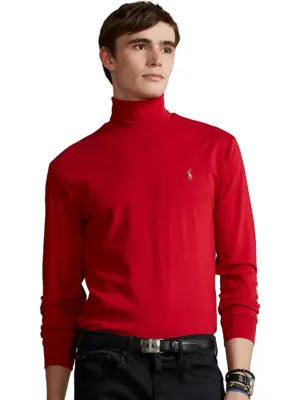 Ralph Lauren Ralph Lauren Soft Cotton Turtleneck Park Avenue Red