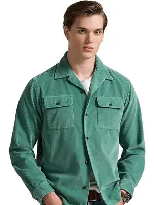 Ralph Lauren Classic Fit Corduroy Camp Shirt - Fairway Green