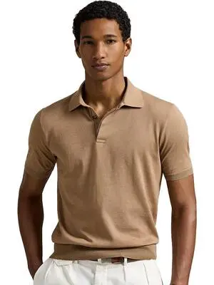 Ralph Lauren Cotton Polo-collar Sweater - Pecan Brown