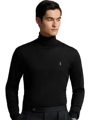 Ralph Lauren Washable Wool Turtleneck Sweater - Polo Black