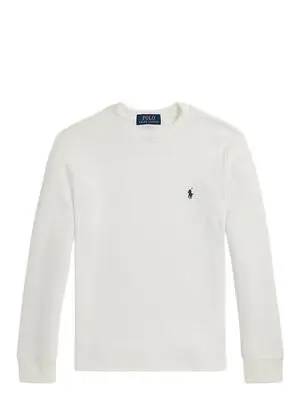 Ralph Lauren Waffle-knit Cotton Long-sleeve Tee - Trophy Cream