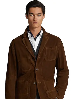 Ralph Lauren Ralph Lauren Suede Utility Jacket Smith Brown
