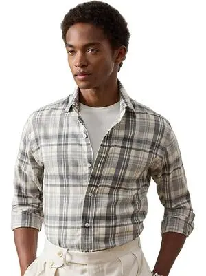 Ralph Lauren Plaid Twill Shirt - Cream Melange/grey