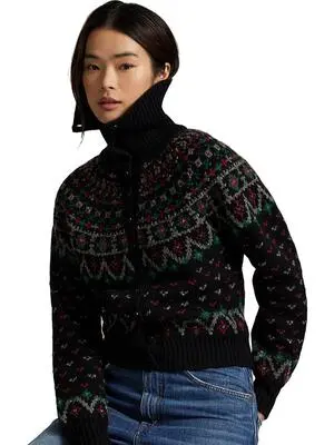 RALPH LAUREN Fair Isle Wool-Blend Cardigan