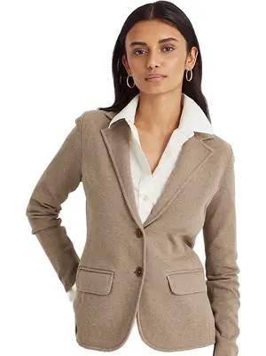 Ralph Lauren Ralph Lauren Cotton-Blend Notched Lapel Blazer Truffle Heather