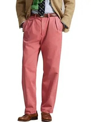 Ralph Lauren Whitman Relaxed Fit Pleated Chino Pant - Washed Nantucket Red