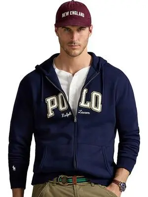 Ralph Lauren Logo Fleece Full-zip Hoodie - Cruise Navy