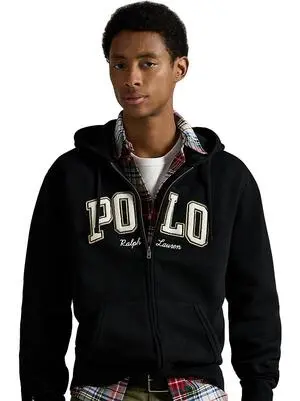 Ralph Lauren Logo Fleece Full-zip Hoodie - Polo Black