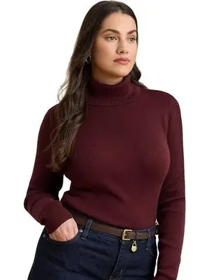 Ralph Lauren Ribbed Turtleneck Sweater - Dark Garnet