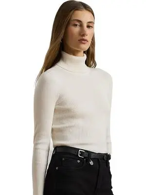 Ralph Lauren Ribbed Turtleneck Sweater - Mascarpone Cream