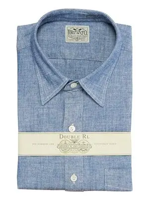 Ralph Lauren Slim Fit Chambray Shirt - Steel Blue