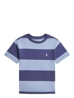 Ralph Lauren Striped Cotton Jersey Tee Chambray Blue