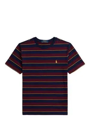 Ralph Lauren Striped Cotton Jersey Tee Classic Wine