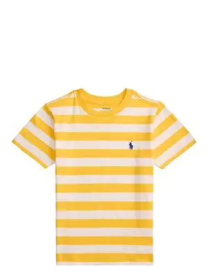 Ralph Lauren Striped Cotton Jersey Tee - Racing Yellow/white